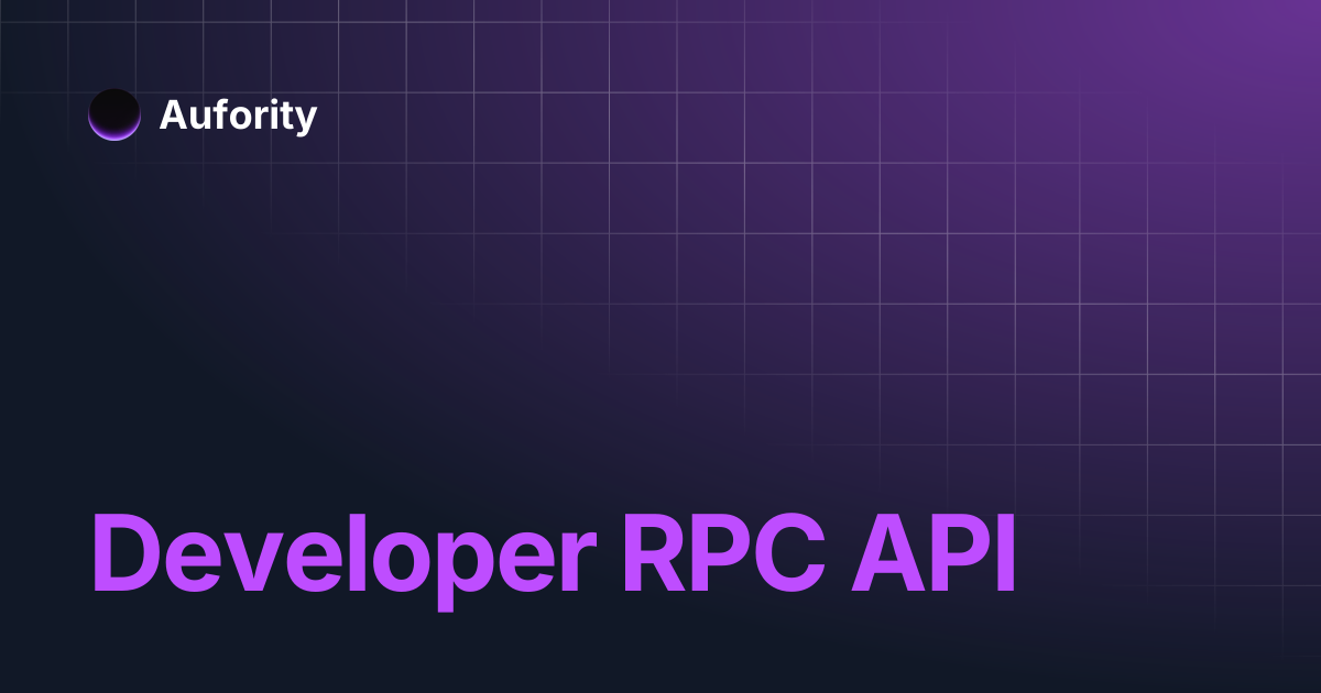 Developer RPC API | Aufority